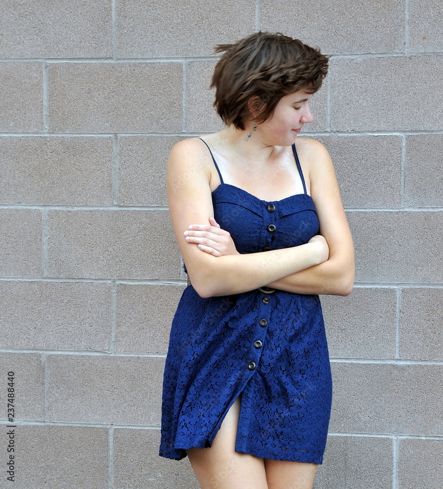 Plus size female beauty fashion model expressions outside. Stock Photo ...