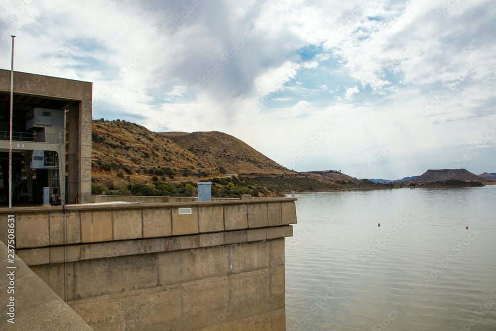Gariep dam on the Orange River in South Africa, the largest dam in ...