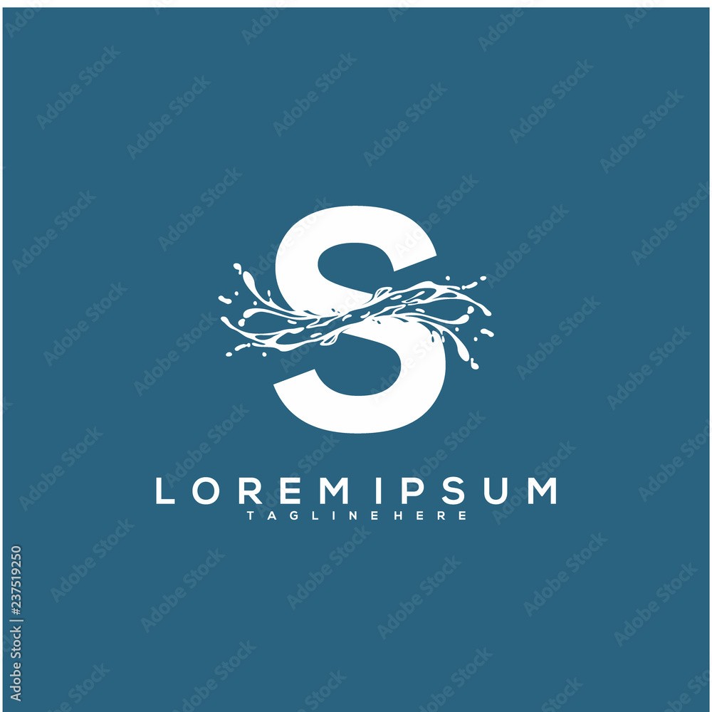 Abstract Initial S logo design concept, water logo vector design Stock ...