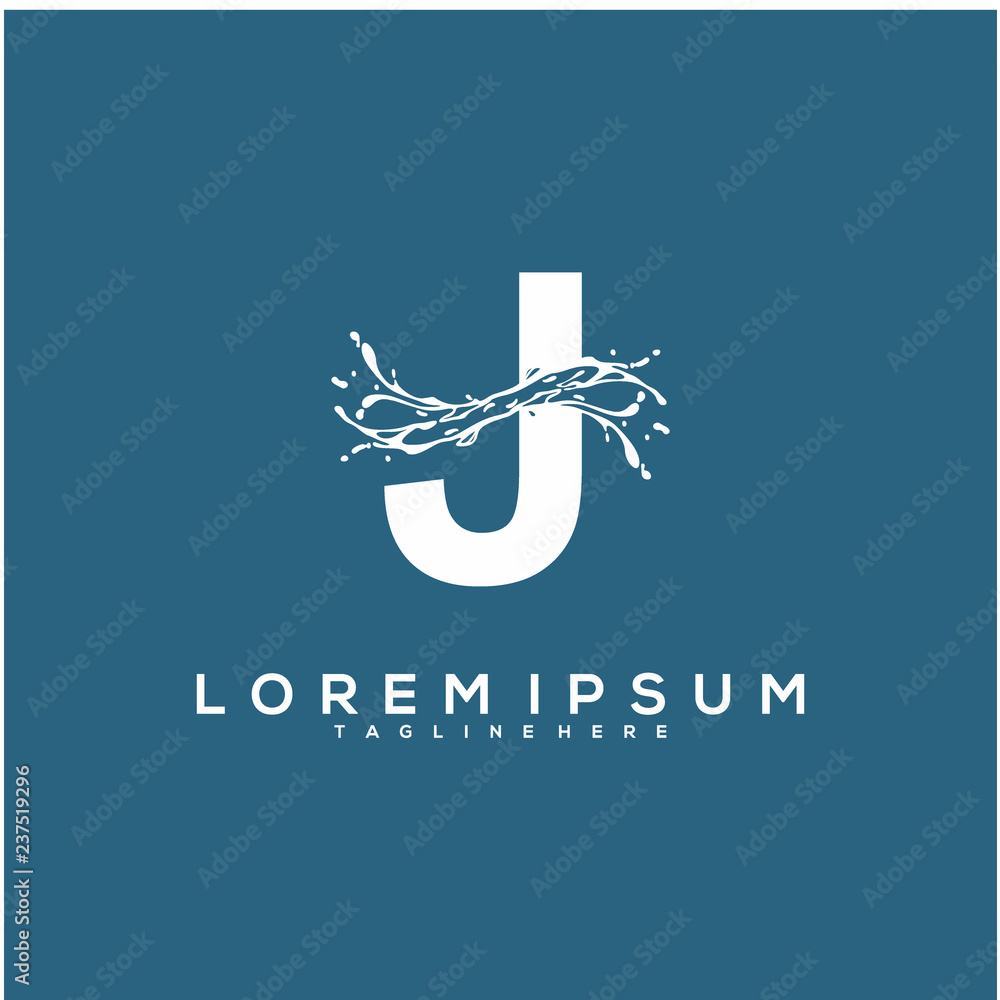 Abstract Initial J logo design concept, water logo vector design Stock ...