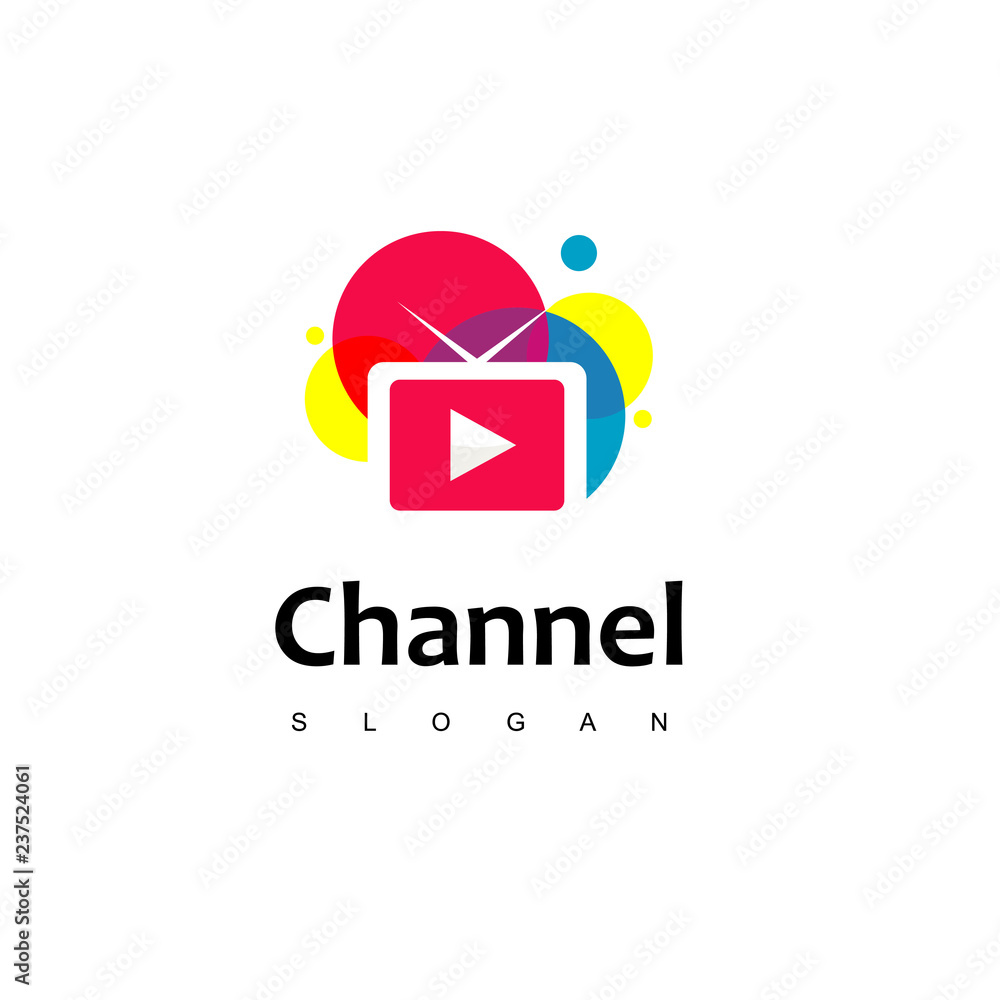 Colorful Tv Logo Design Inspiration Stock Vector | Adobe Stock