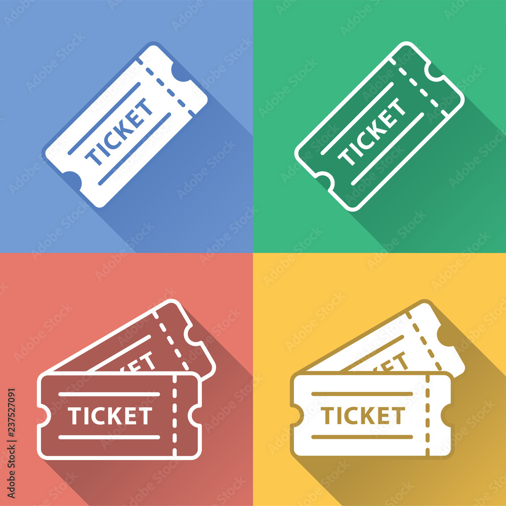 Vector Colorful Raffle Ticket Icon Set Stock Vector | Adobe Stock