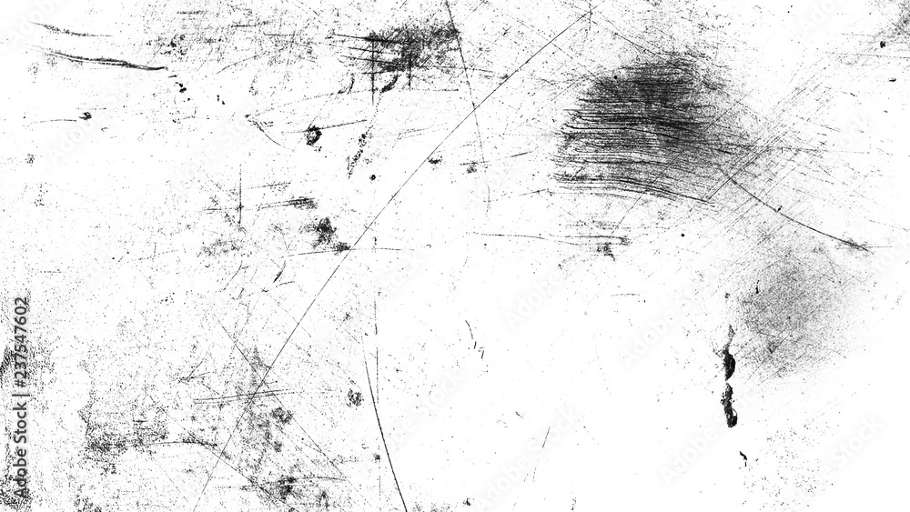 Vintage scratched grunge overlays texture on isolated white background ...