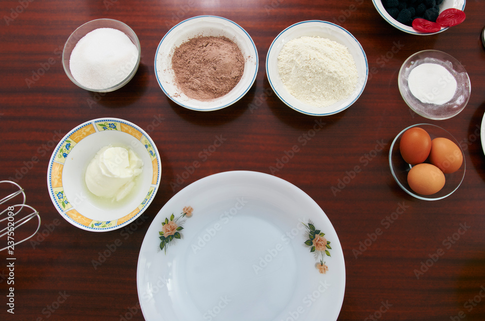 The process of making pie dough by hand. Baking cake in a kitchen dough ...