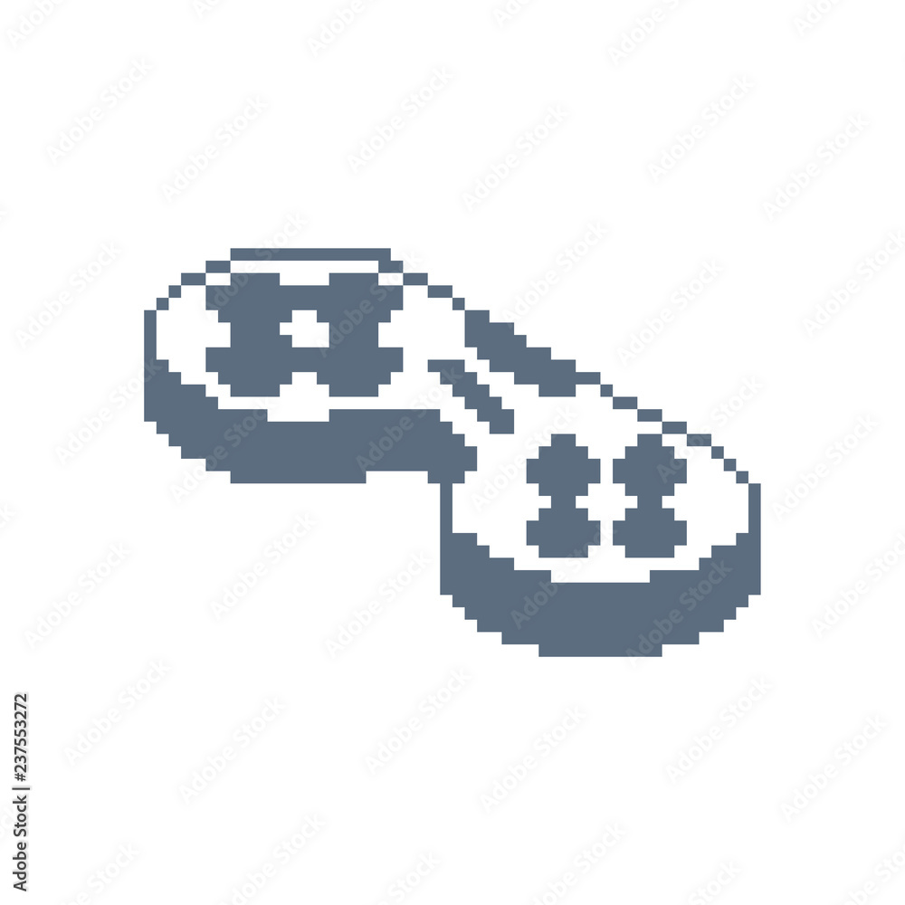 Gamepad pixel art icon. Joystick 8bit. Video game Old school control ...