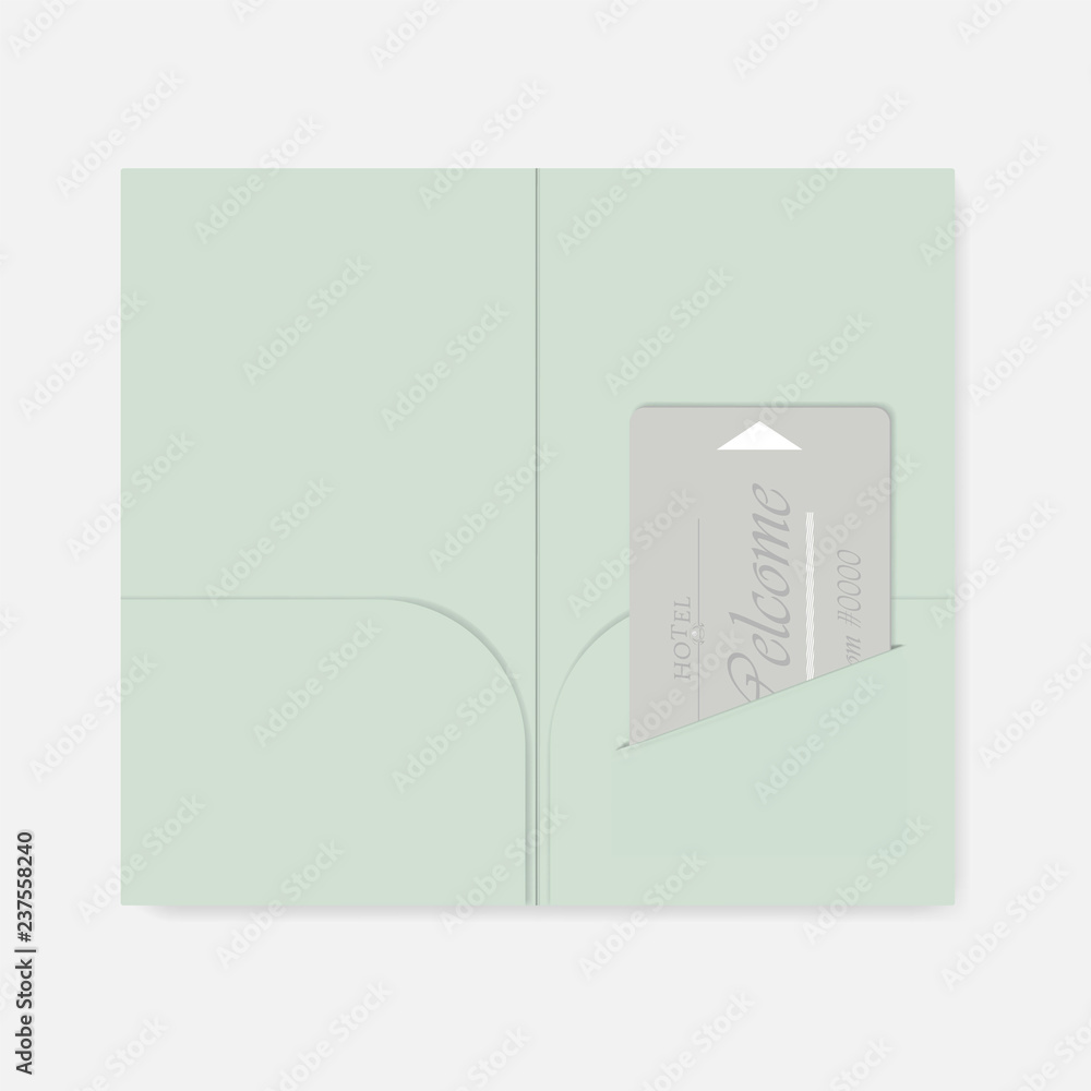 Card holder with interior pockets and hotel key card inside Stock ...