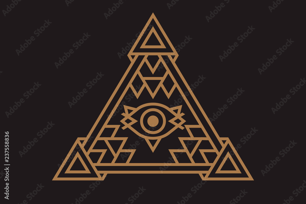 All Seeing icon illustration. The symbol of the Illuminati eye in the ...