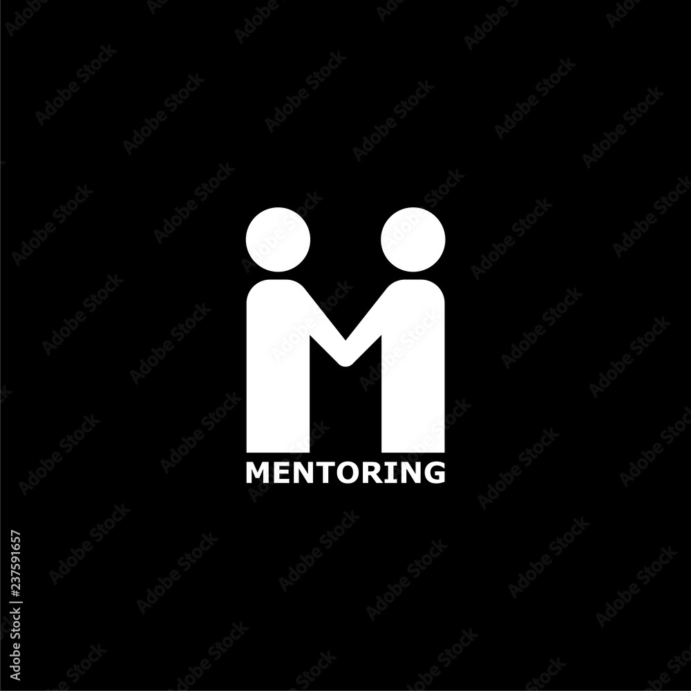 Mentoring icon or logo, Mentoring concept on dark background Stock ...