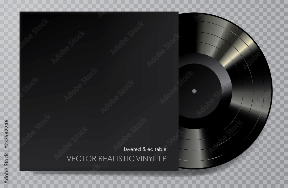 LP vinyl black cover Stock Vector | Adobe Stock