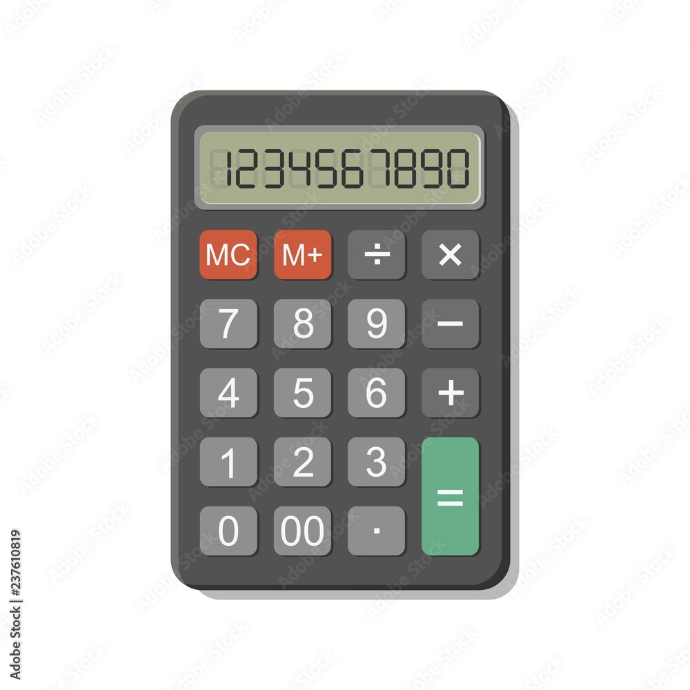 Icon of a simple calculator with a set of digits. Vector Illustration ...