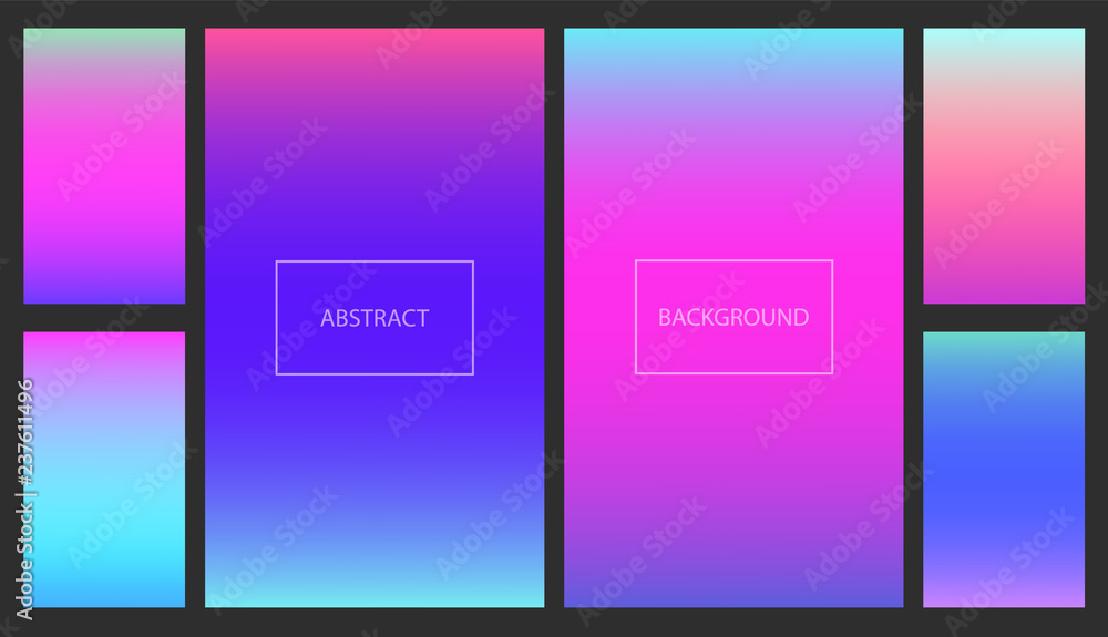 Bright pink, purple and blue gradients for smartphone screen ...
