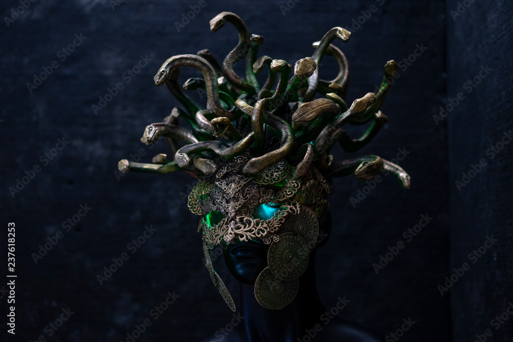 Head Medusa, creature of Greek mythology. pieces made by hand with ...
