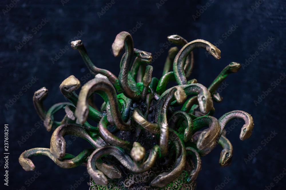 Head Medusa, creature of Greek mythology. pieces made by hand with ...