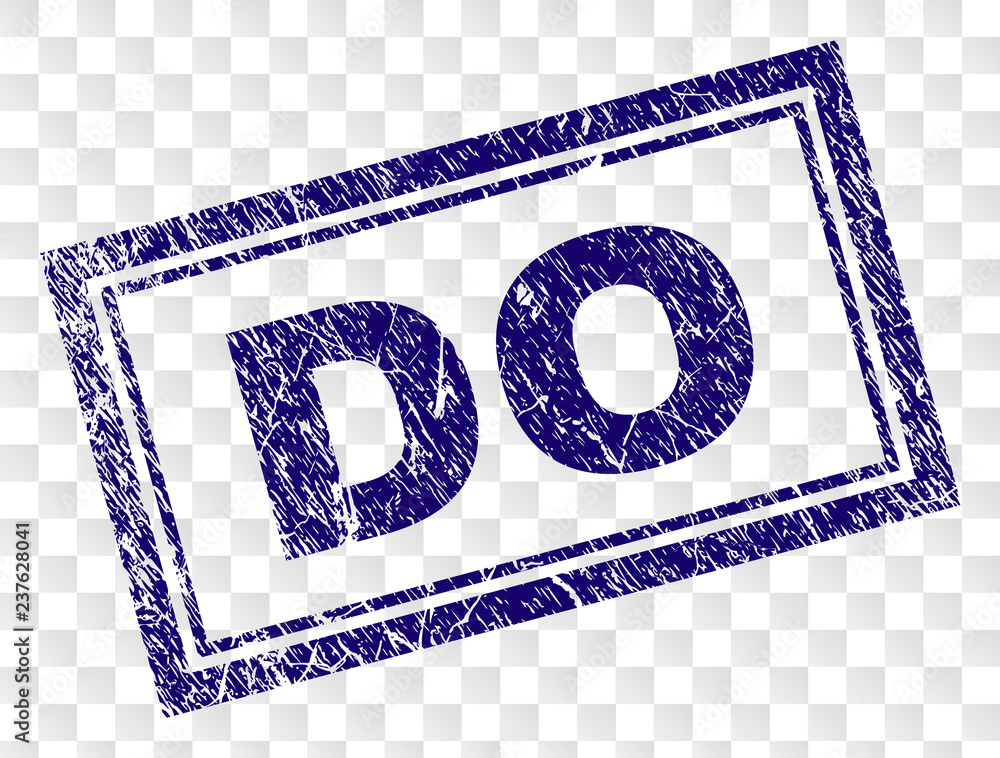 DO stamp seal print with rubber print style and double framed rectangle ...