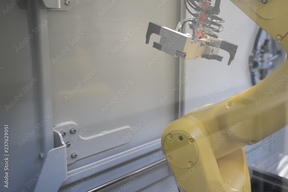 Industrial robotic welding, robot gripping and robotic 3D scan working ...