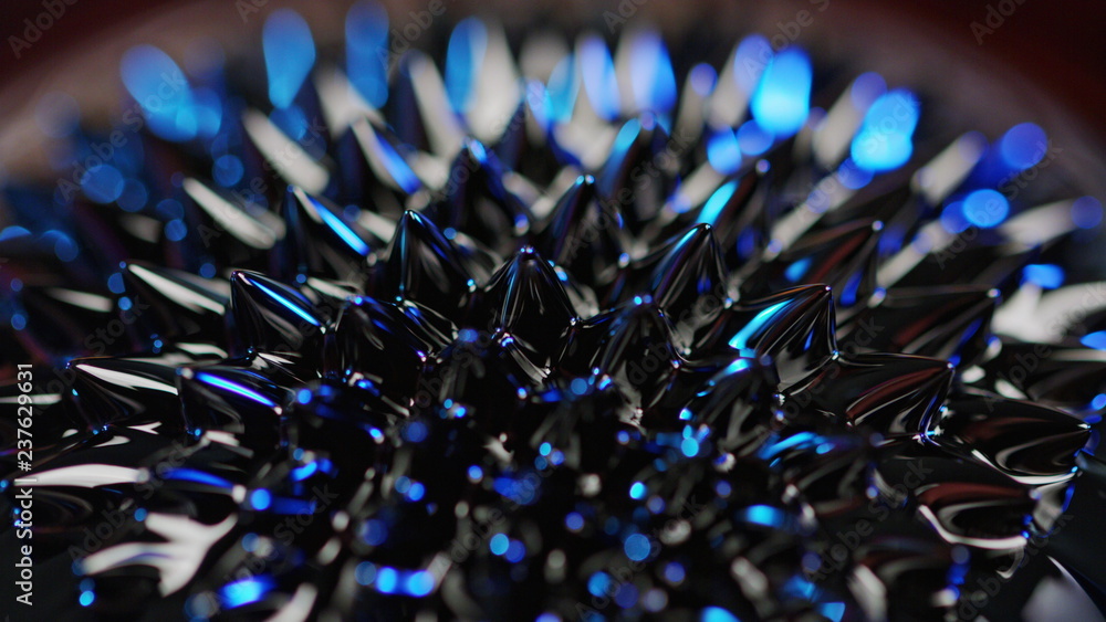 The natural phenomenon of magnetism ferrofluidic substances under the ...