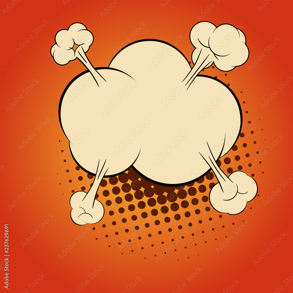 Comic explosion cloud. Comic book speech bubble. Stock Illustration ...