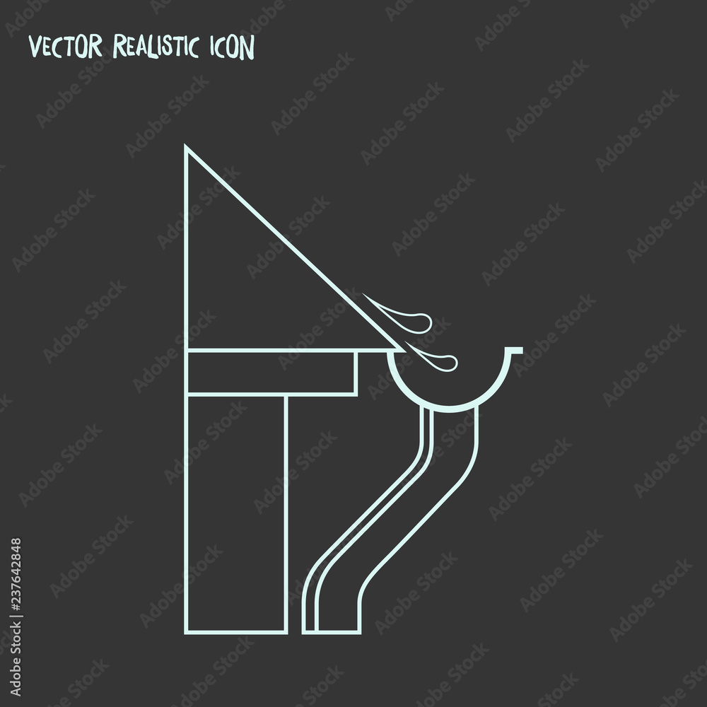 Gutter icon line element. Vector illustration of gutter icon line ...