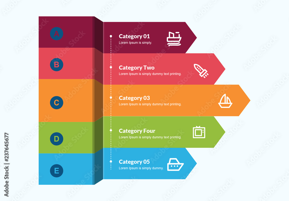 3D Arrow Infographic Layout Stock Template | Adobe Stock