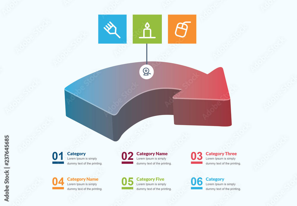 3D Arrow Infographic Layout Stock Template | Adobe Stock
