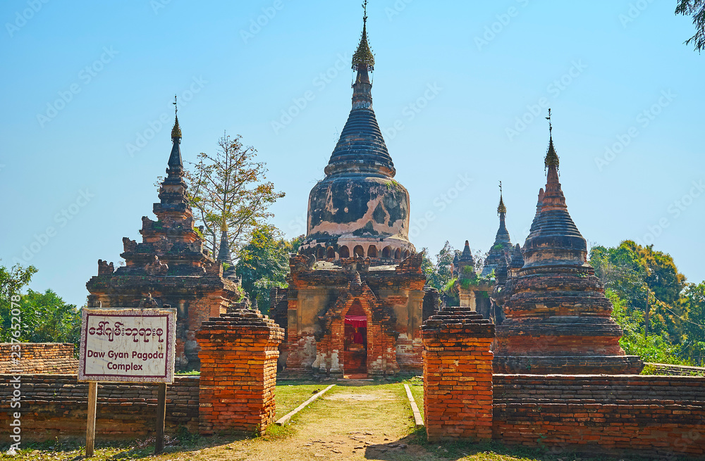 Visit ancient Daw Gyan pagoda complex with preserved rust-red brick ...