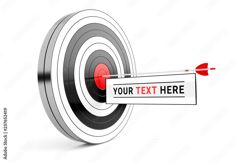 Isolated Target With Arrow Message Mockup Stock Template | Adobe Stock