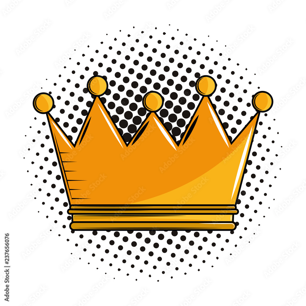 King crown cartoon pop art Stock Vector | Adobe Stock