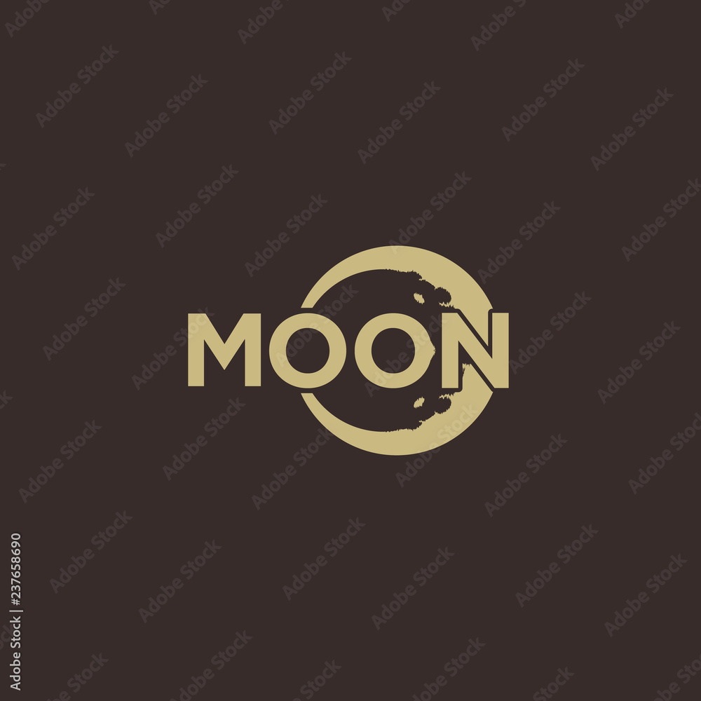 Moon word mark logo design inspiration Stock Vector | Adobe Stock