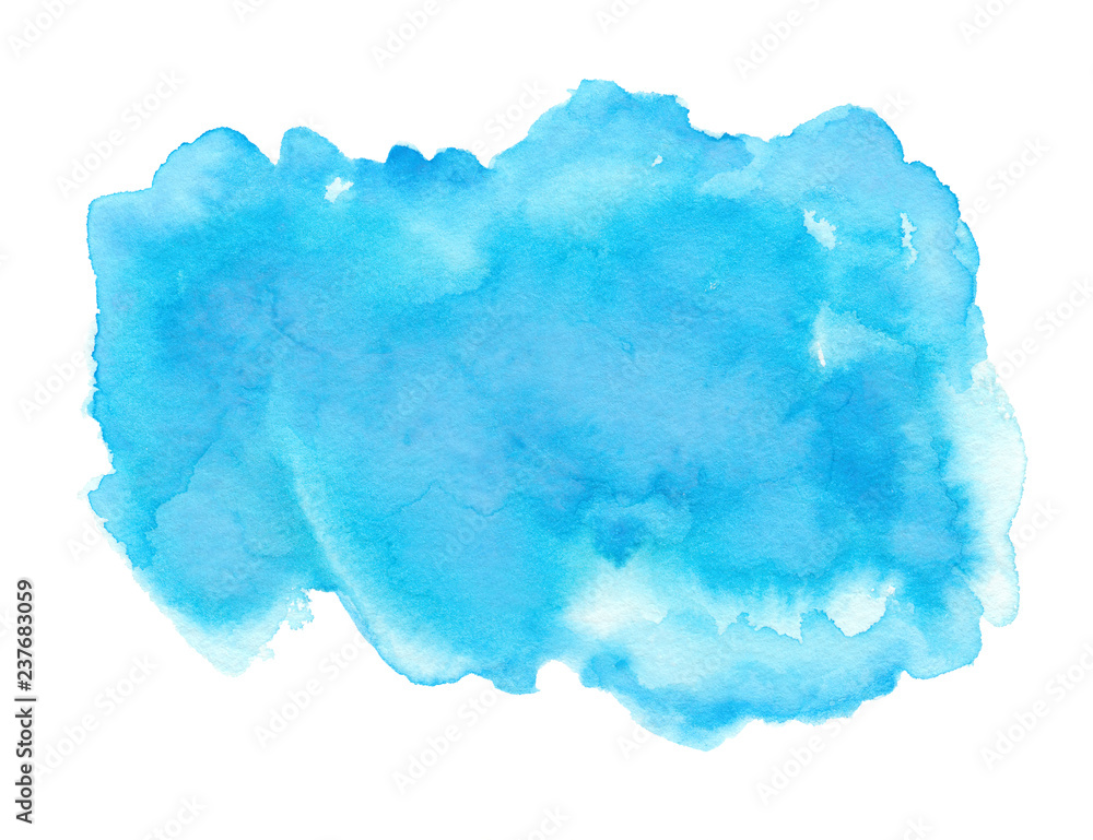 watercolor background blotch or blue painted blot design element ...