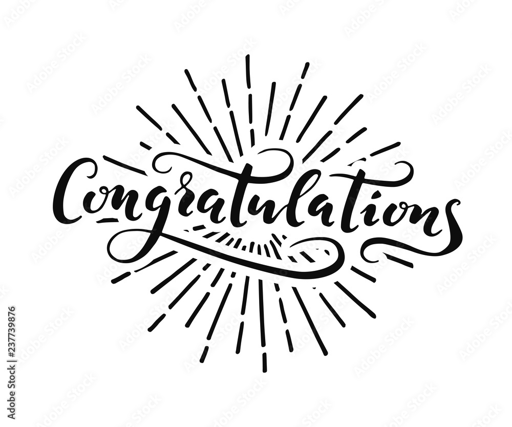 Congratulations lettering Stock Vector | Adobe Stock