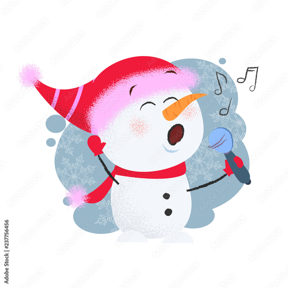 Snowman Singing Together