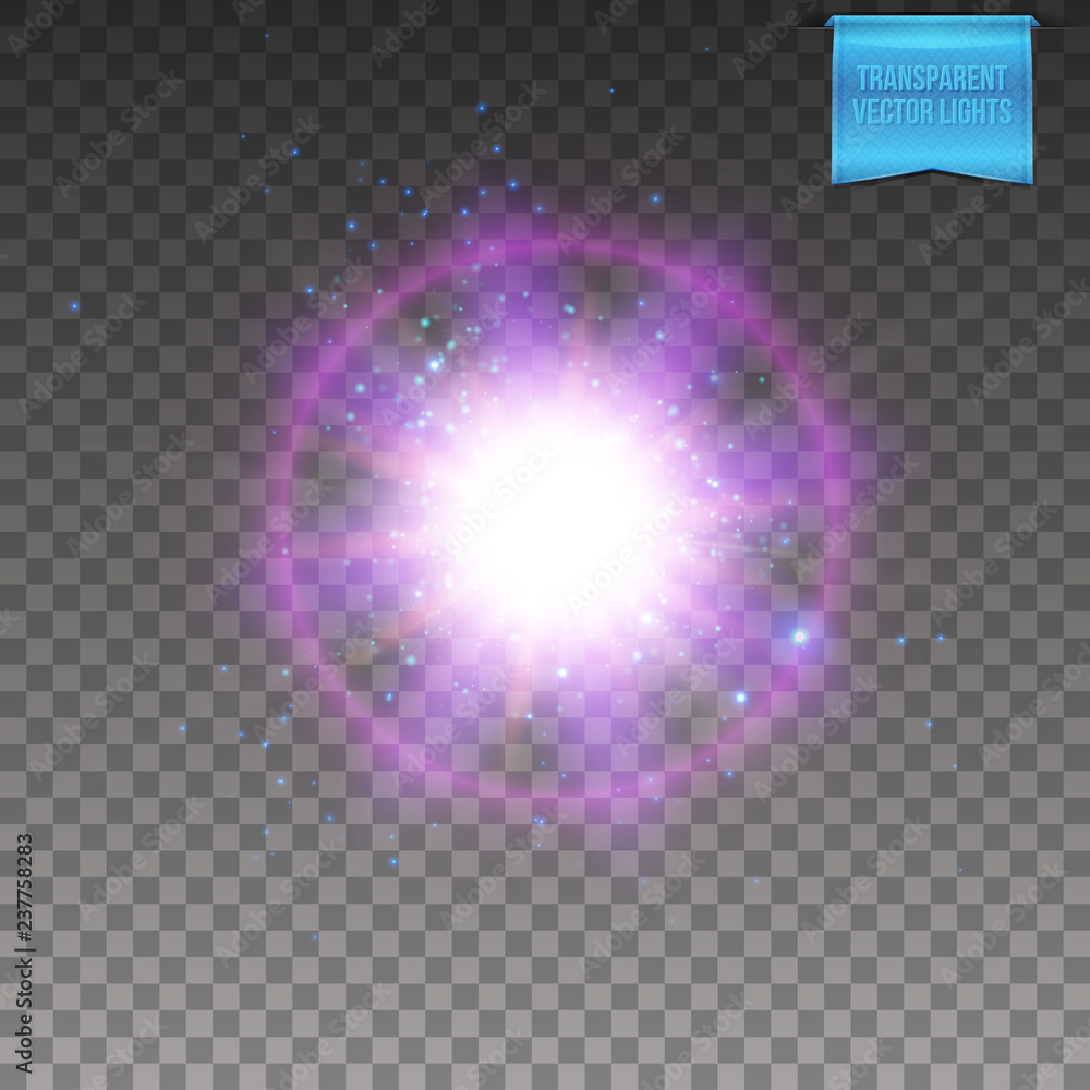 Vector illustration of realistic violet supernova explosion on ...