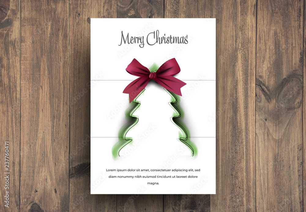 Illustrated Christmas Card Layout Stock Template | Adobe Stock