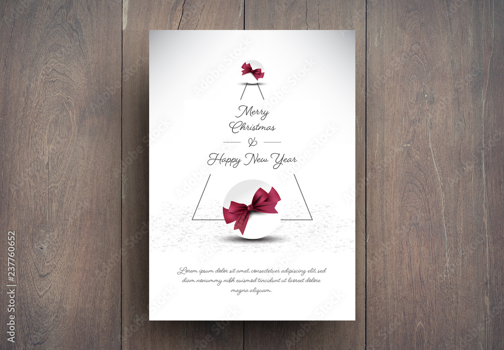 Illustrated Christmas Card Layout Stock Template | Adobe Stock