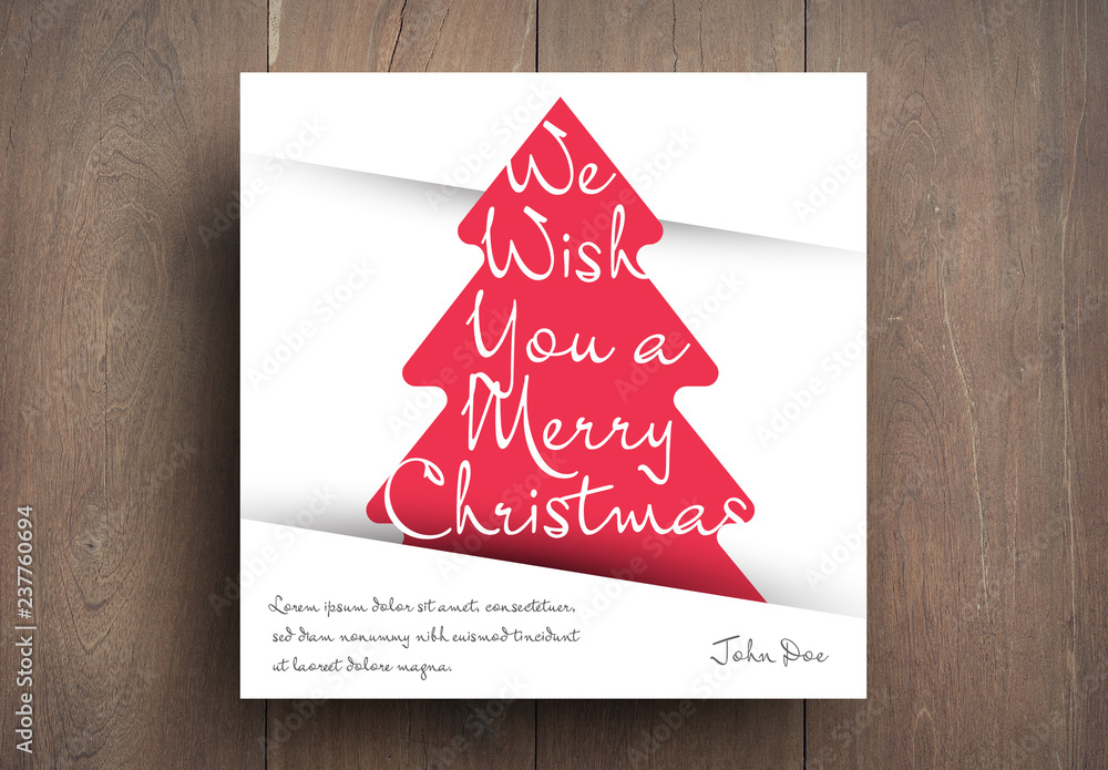 Illustrated Christmas Card Layout Stock Template | Adobe Stock