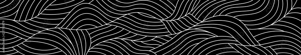 Abstract white line pattern against a black background, vector ...