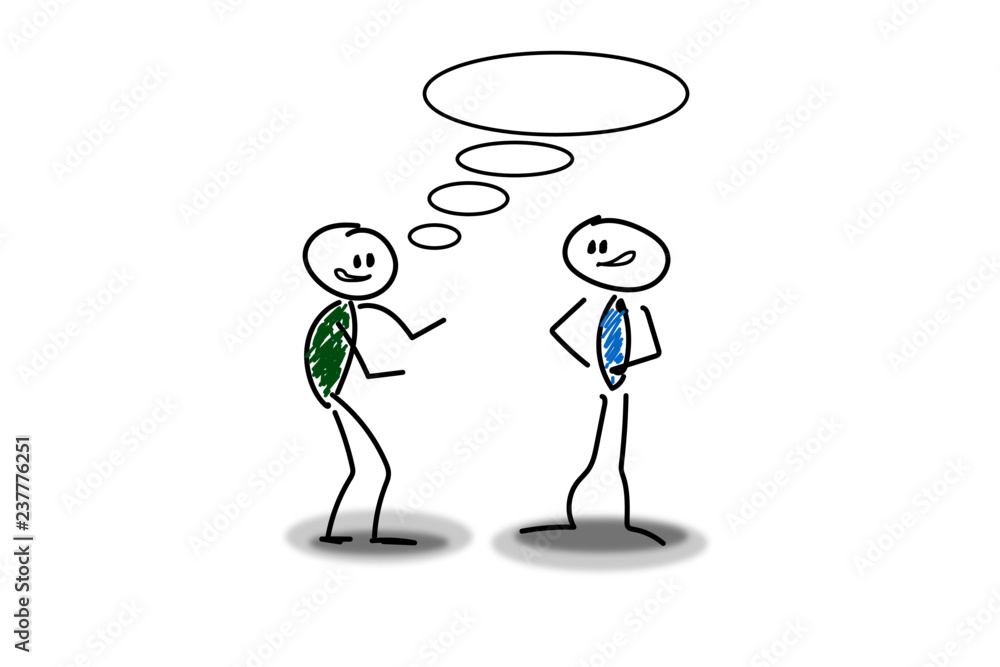 Vecteur Stock Strichmännchen unterhalten sich | Adobe Stock