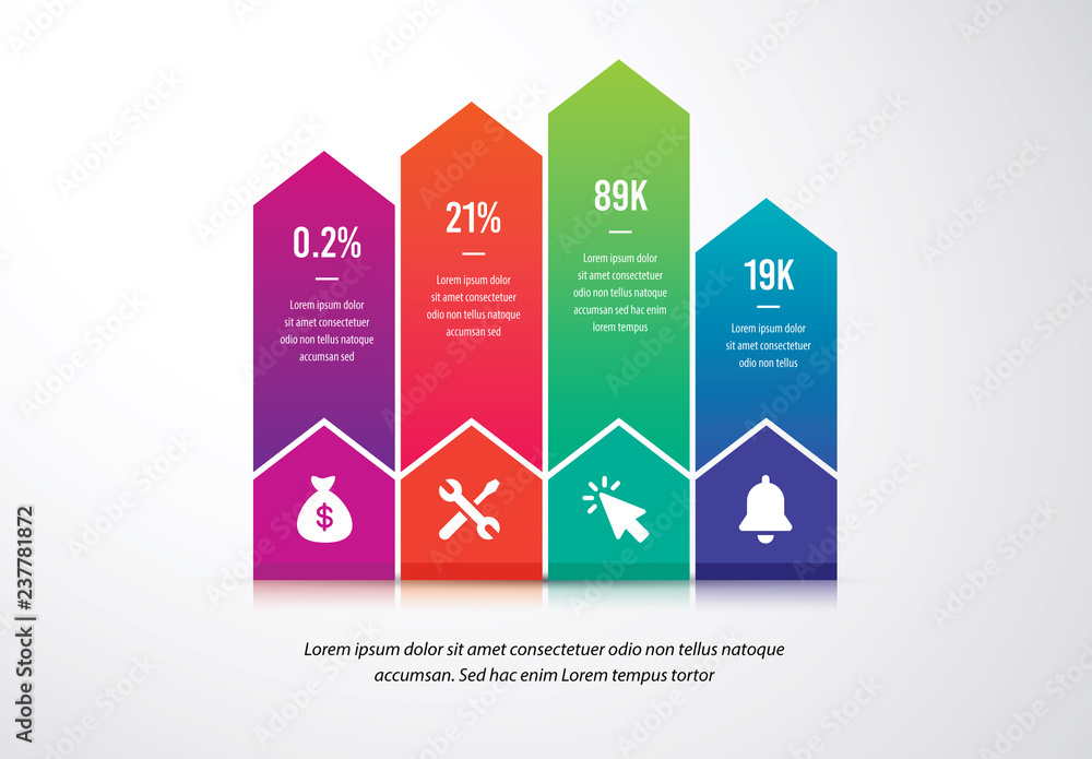 Four Arrow Infographic Layout Stock Template | Adobe Stock