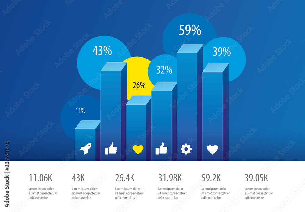 Blue Column Infographic Layout Stock Template | Adobe Stock