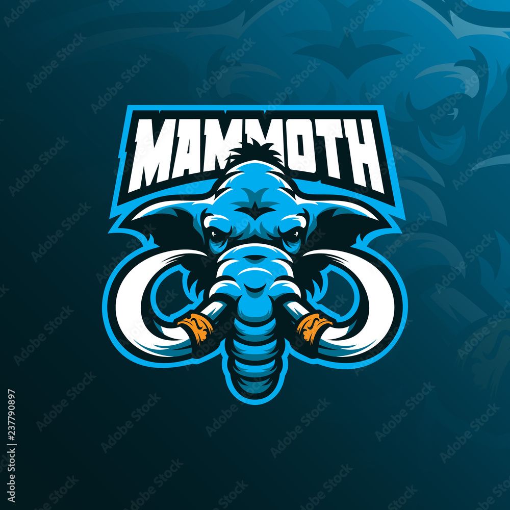 mammoth mascot logo design vector with modern illustration concept ...