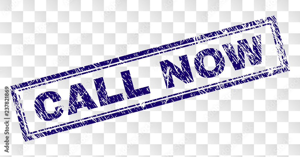 CALL NOW stamp seal imprint with rubber print style and double framed ...