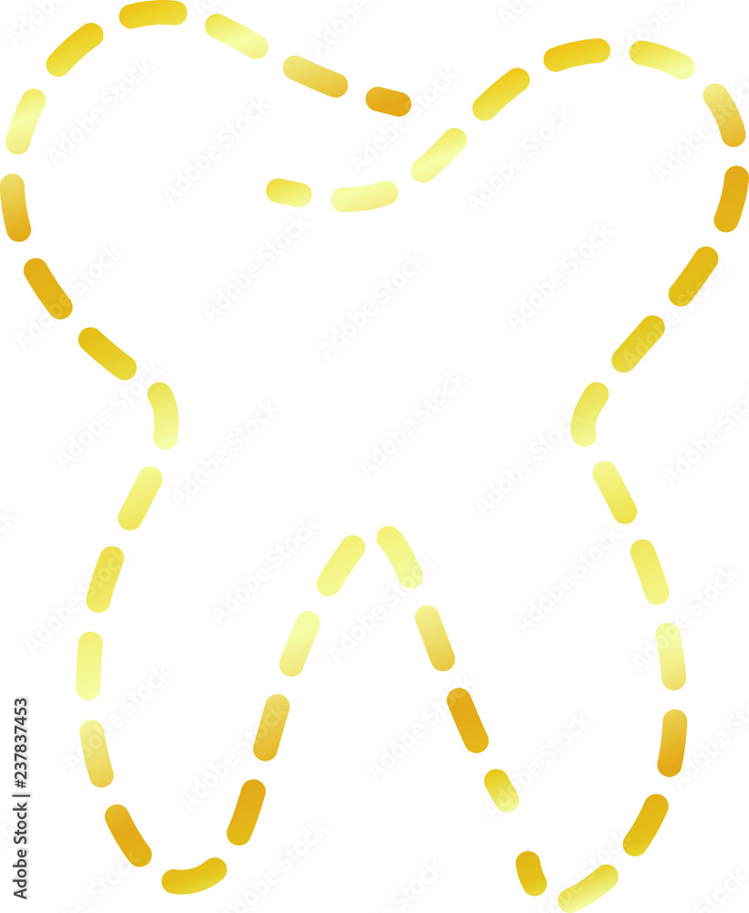 Gold Dot Line drawing of tooth Stock Vector | Adobe Stock
