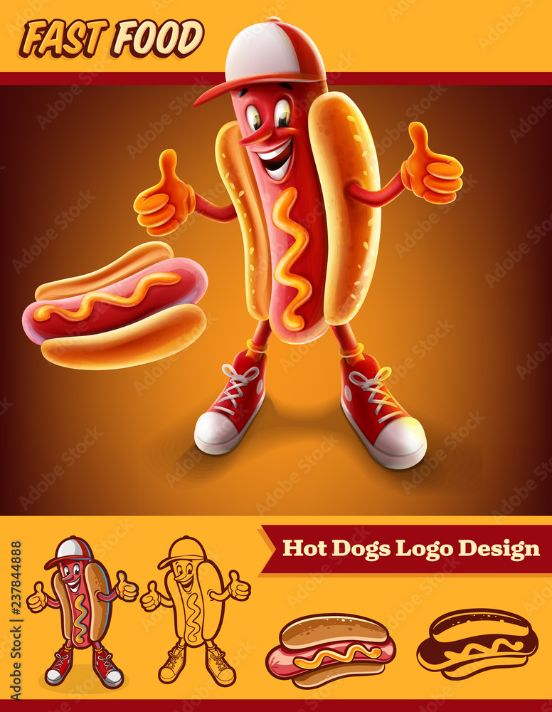 hot dogs logo design Stock Vector | Adobe Stock