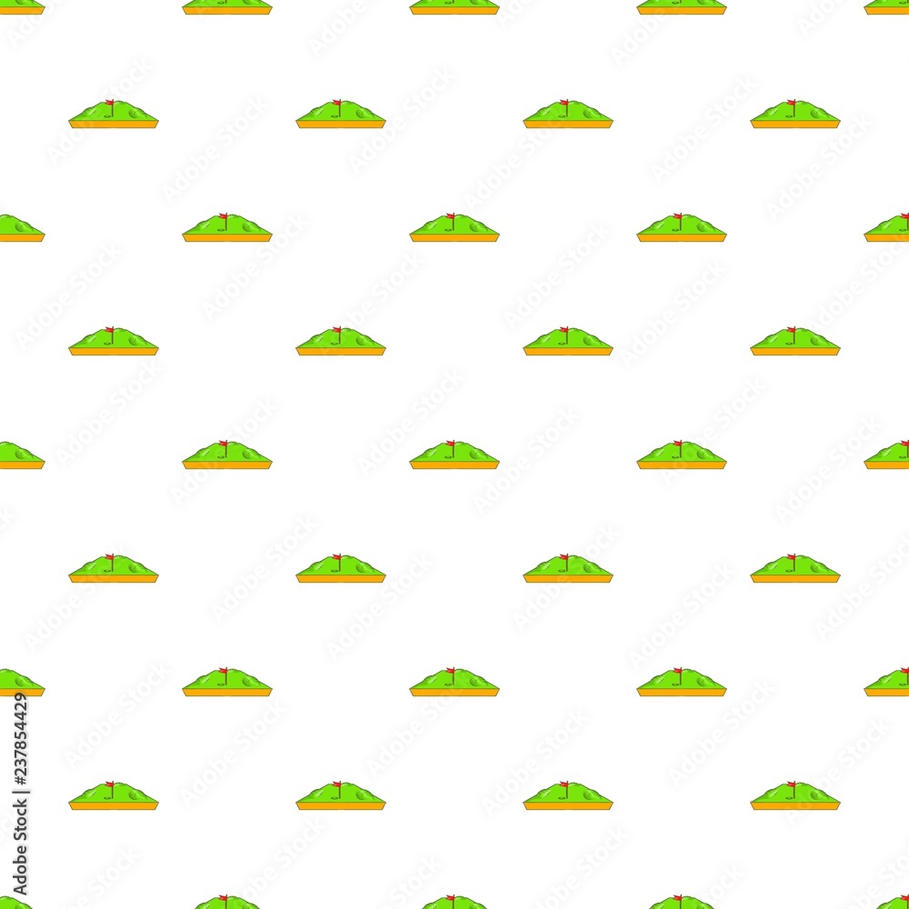 Golf course pattern. Cartoon illustration of golf course vector pattern ...
