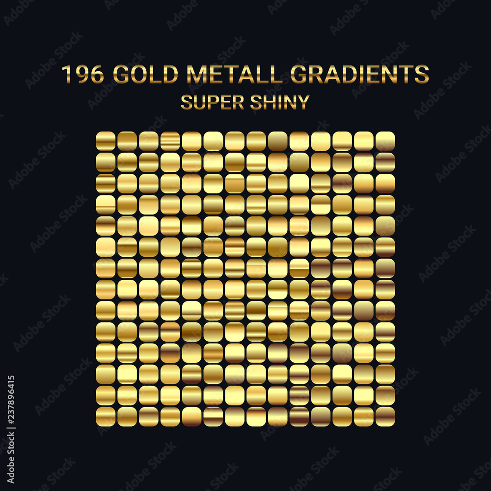 Big Set of Gold Gradient templates. Shiny gradients for digital design ...