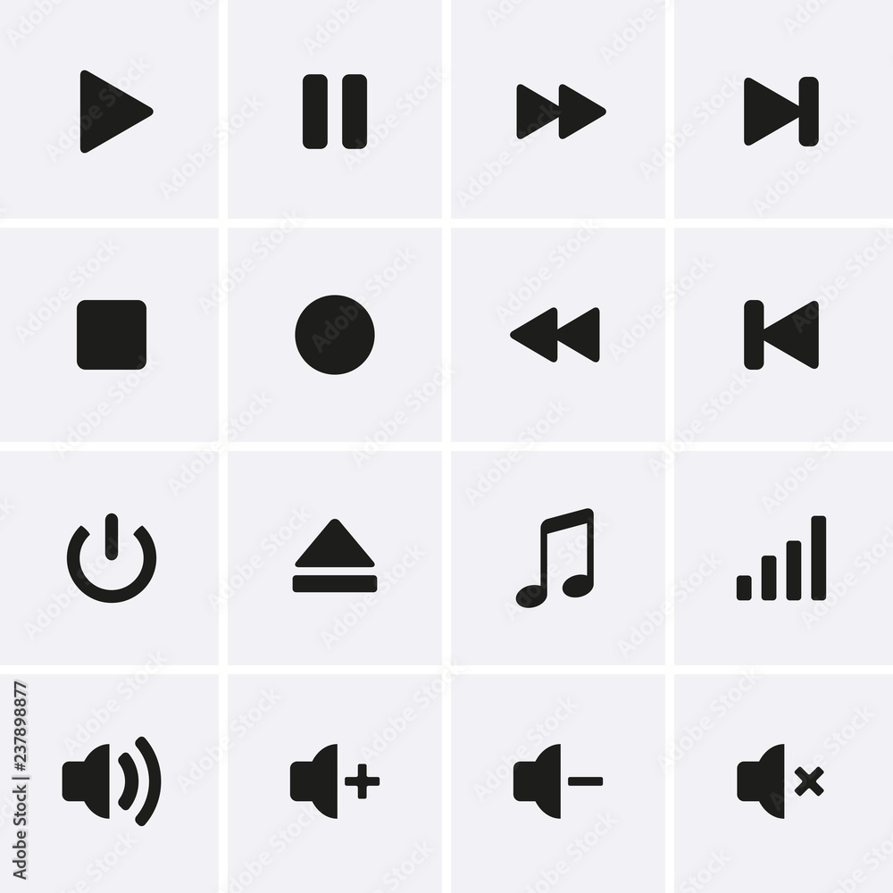 Media Player Icons. Vector Stock Vector | Adobe Stock