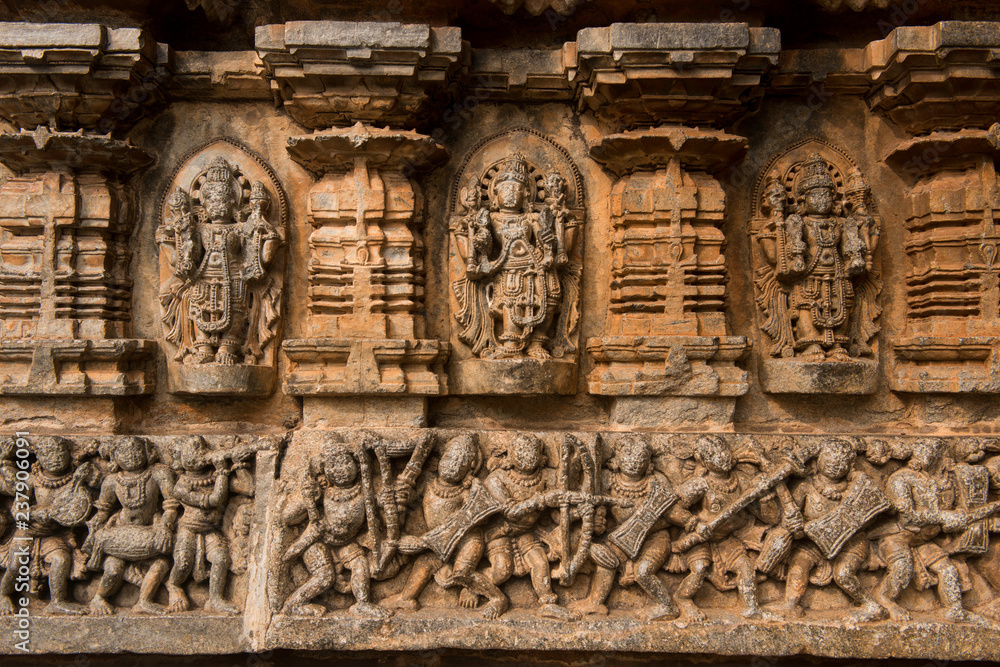 Artistic stone sculptures and carvings of Hindu Gods and Goddesses at ...