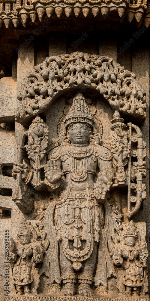 Artistic stone sculptures and carvings of Hindu Gods and Goddesses at ...