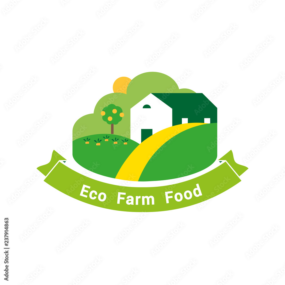 Vector logo template for healthy farm products. lllustration of ranch ...