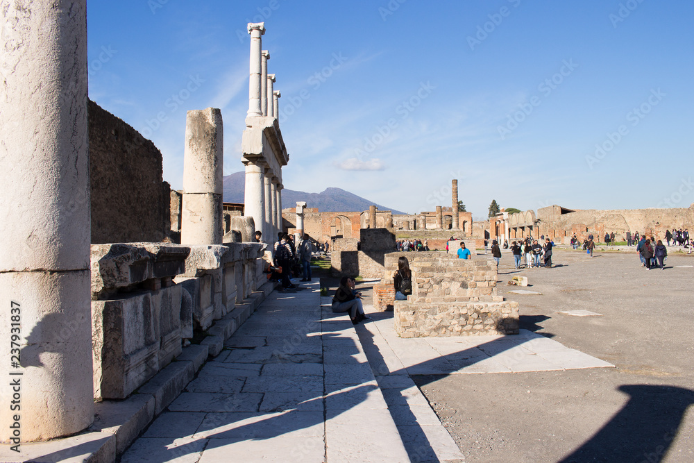 Pompeii is an ancient city buried in 79 AD. from the eruption of ...